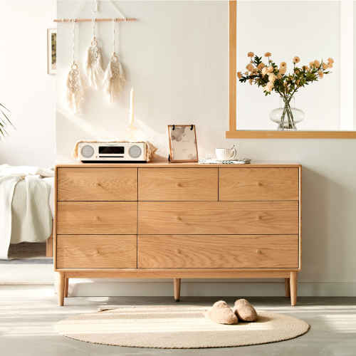 Solidwood Fuji Chest of 7 Drawers 130cm Furniture Urban Sales